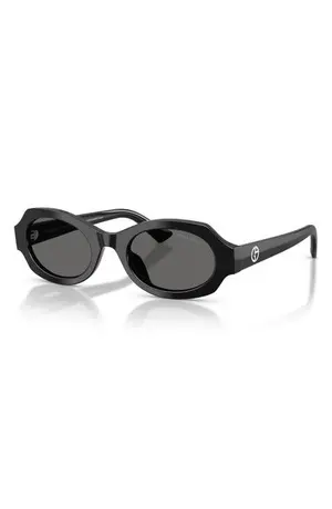 Armani Exchange 49mm Irregular Oval Sunglasses - Black/grey