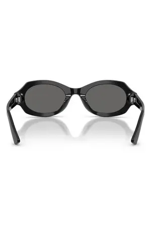Armani Exchange 49mm Irregular Oval Sunglasses - Black/grey