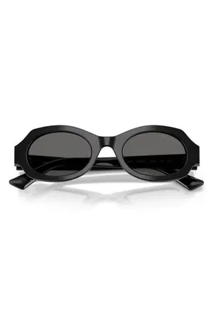 Armani Exchange 49mm Irregular Oval Sunglasses - Black/grey