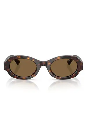 Armani Exchange 49mm Irregular Oval Sunglasses - Havana/brown