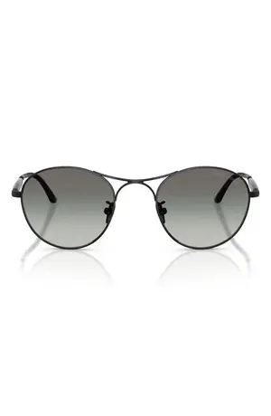 Armani Exchange 50mm Round Sunglasses - Matte Black/gradient Grey