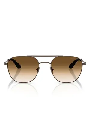 Armani Exchange 54mm Rectangular Sunglasses - Matte Copper/clear Brown