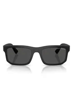 Armani Exchange 56mm Square Full Rim Sunglasses Matte Black/dark Grey