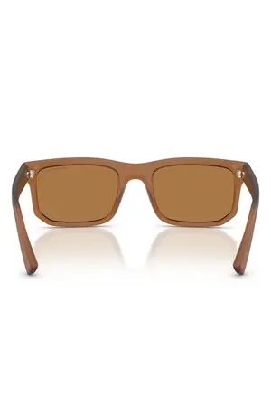 Armani Exchange 56mm Square Full Rim Sunglasses - Matte Frosted Brown/bronze