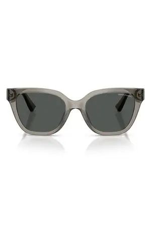 Armani Exchange AX Armani Exchange 53mm Cat Eye Sunglasses Shiny Grey/dark Grey