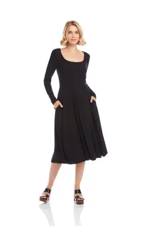 Karen Kane Long Sleeve A-line Dress