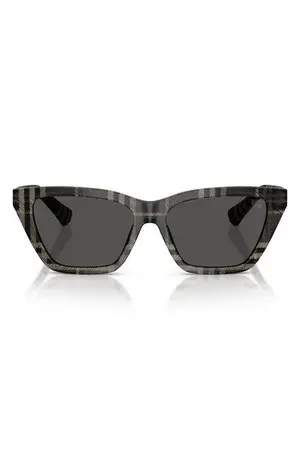 Burberry 54mm Cat Eye Sunglasses - Check Grey/dark Grey