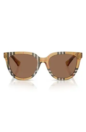 Burberry 53mm Phantos Sunglasses - Check Sand/dark Brown