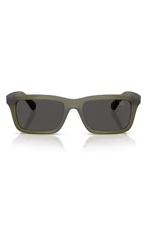 Burberry 53mm Rectangular Sunglasses - Matte Green/dark Grey
