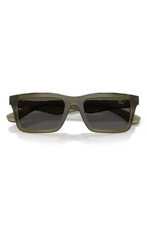 Burberry 53mm Rectangular Sunglasses - Matte Green/dark Grey