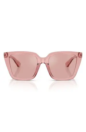Burberry 52mm Square Sunglasses - Pink/light Violet Silver