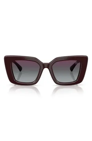 Burberry 51mm Cat Eye Sunglasses - Bordeaux/grey Gradient