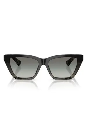 Burberry 54mm Cat Eye Sunglasses - Check Gradient Grey