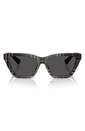 Burberry 54mm Cat Eye Sunglasses - Check Grey/dark Grey
