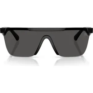 Burberry 141mm Rectangular Shield Sunglasses - Black/dark Grey