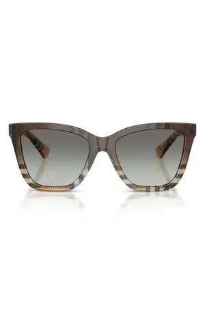 Burberry 54mm Square Sunglasses - Check Gradient Sand/grey