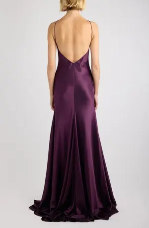 Alaïa Curved Silk Satin Gown
