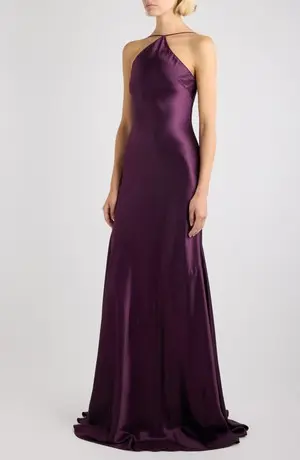 Alaïa Curved Silk Satin Gown
