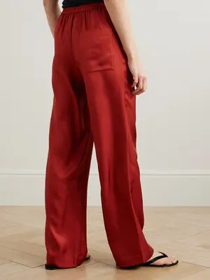 Loulou De Saison Alera Silk-twill Wide-leg Pants - Red