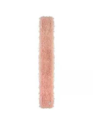 GANNI Fluffy-texture Scarf Pink
