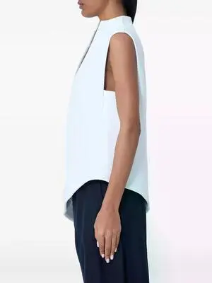 Khaite Asymmetric Hem Collared Top
