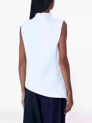 Khaite Asymmetric Hem Collared Top