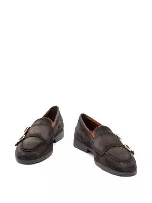 Santoni Buckled Suede Loafers