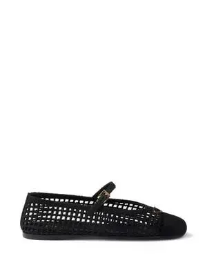 Prada Crochet Ballerina Flats - Black