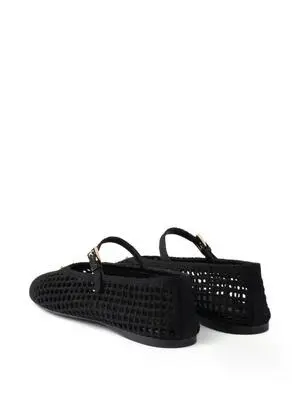 Prada Crochet Ballerina Flats - Black