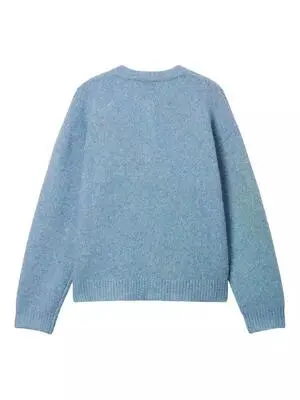 TOUT A COUP Bow-embellished Knitted Cardigan - Blue