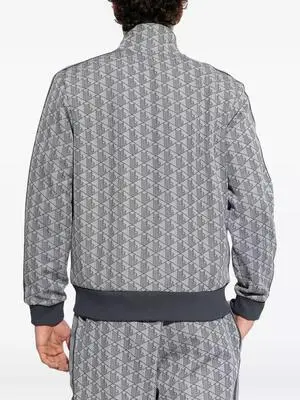 Lacoste Patterned Zip-up Sweatshirt - Grey