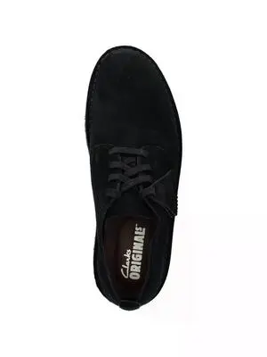 Clarks Rock Lo Suede Derby Shoes - Black
