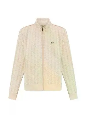 Lacoste Patterned Zip-up Sweatshirt - Neutrals