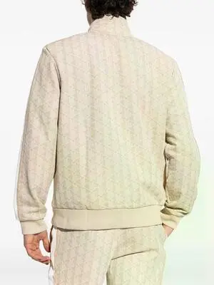 Lacoste Patterned Zip-up Sweatshirt - Neutrals