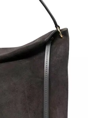 WANDLER Penelope Suede Shoulder Bag - Grey