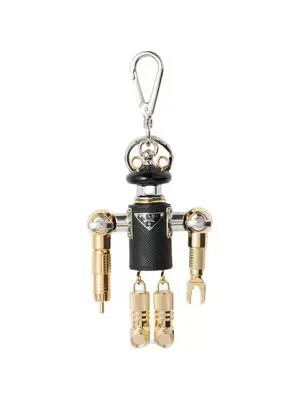 Prada Robot Charm Key Ring - Black