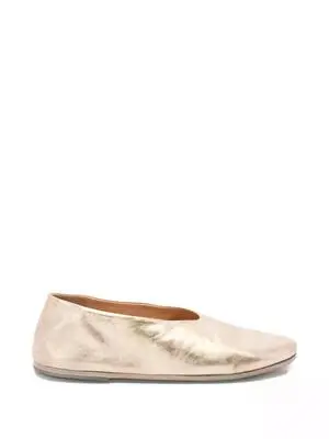 Marsell Gold Tone Flats For Women