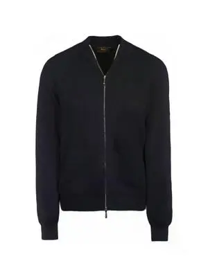 MOORER Ribbed Zip Cardigan