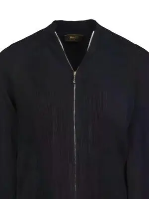 MOORER Ribbed Zip Cardigan
