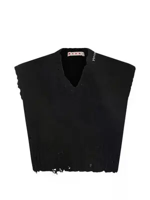 Marni Distressed V-neck Top
