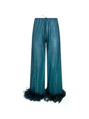 Oseree Feather-trim Trousers