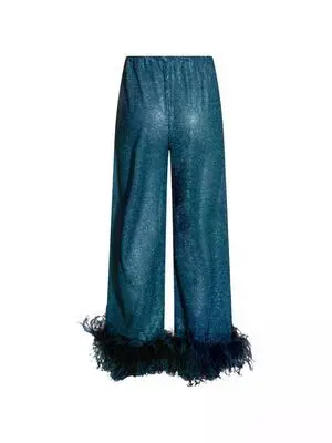 Oseree Feather-trim Trousers