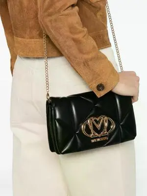Moschino Quilted Chain Crossbody Bag - Black