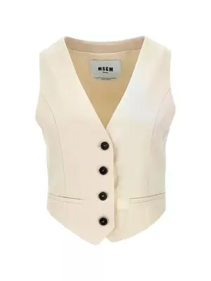 Msgm Button Detailed Vests For Women