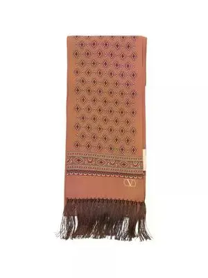 Valentino Garavani Printed Silk Scarf - Brown