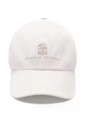 Brunello Cucinelli Logo-embroidered Cap - White
