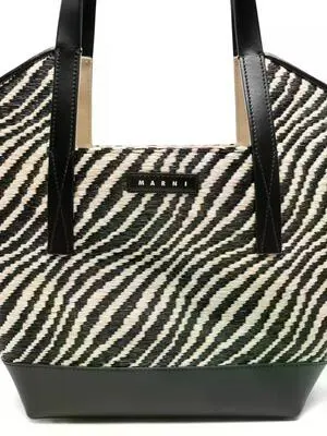 Marni Zebra-stripe Tote Bag - Black