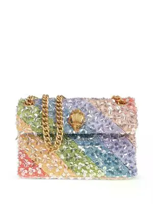 Kurt Geiger Mini Kensington Sequin-embellished Shoulder Bag - Blue