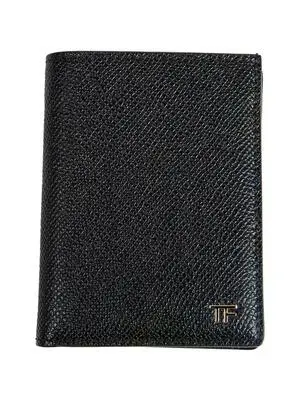 TOM FORD Small Folding Leather Cardholder - Black