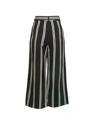 Maje Gabardine Striped Wide-leg Trousers
